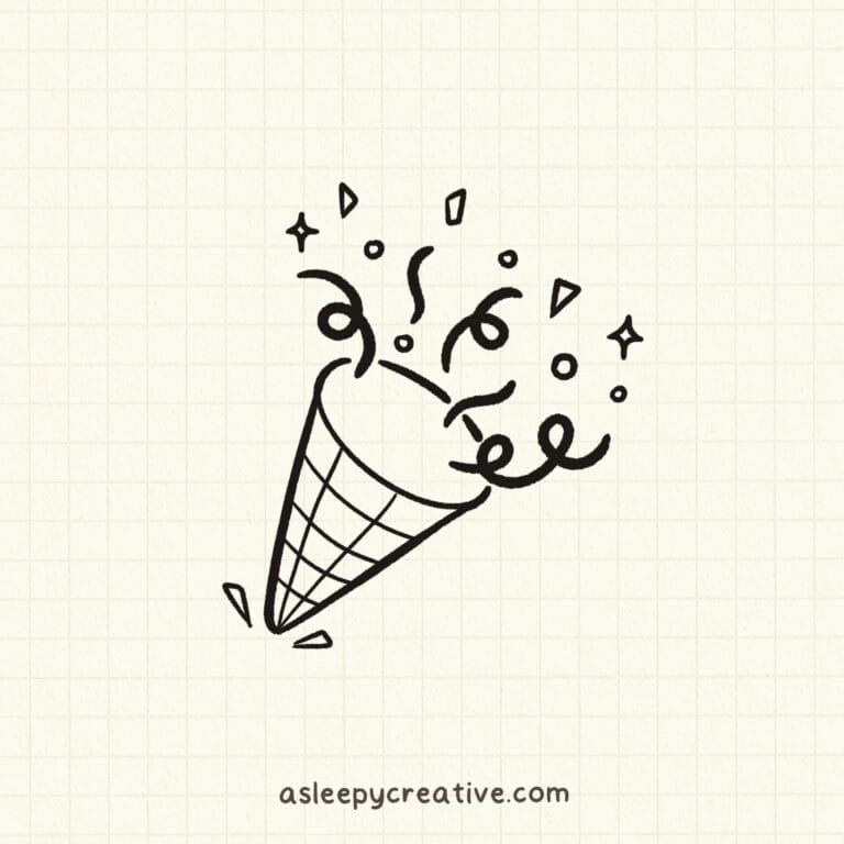 Easy & Cute New Year Drawing Ideas - a sleepy creative