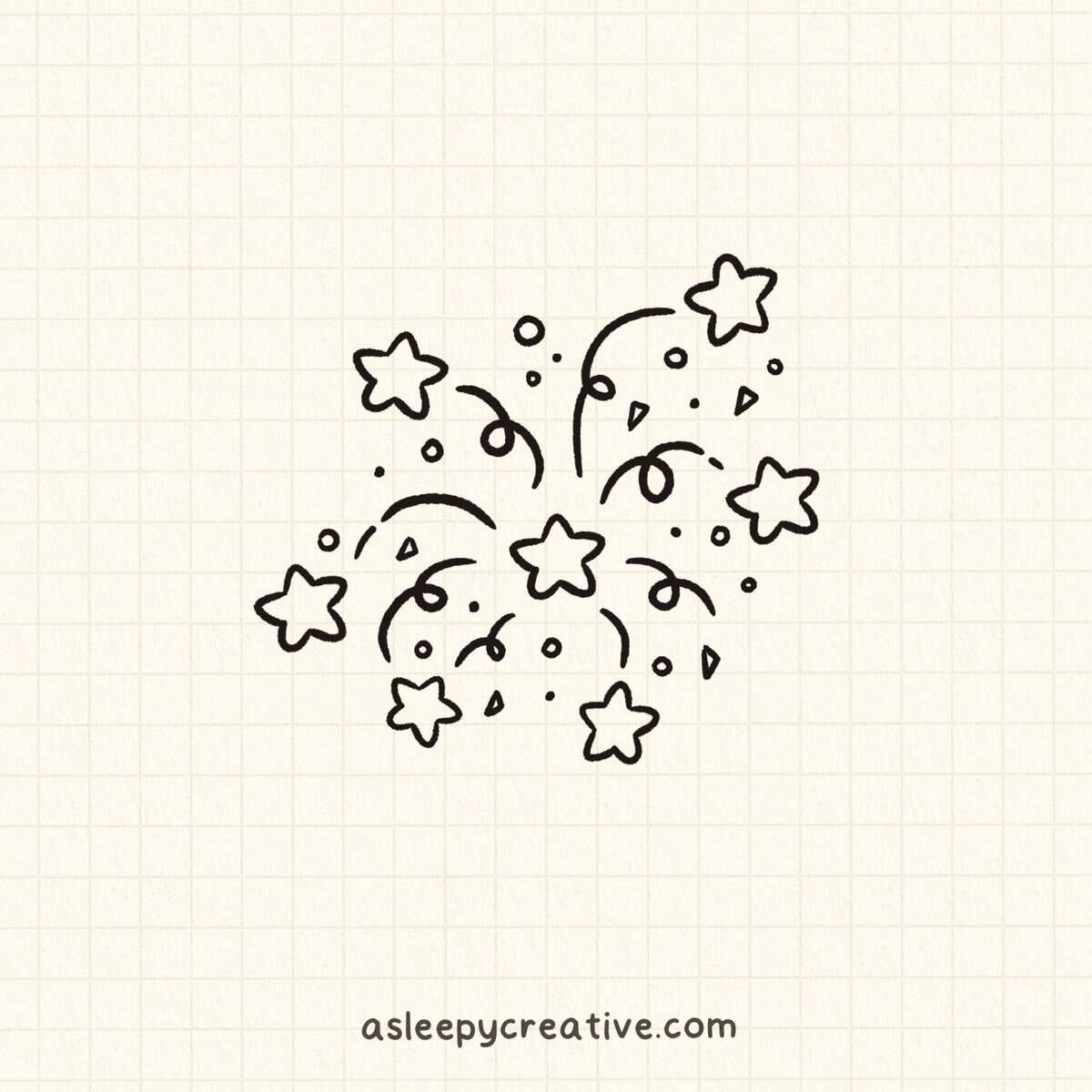 Easy & Cute New Year Drawing Ideas - a sleepy creative
