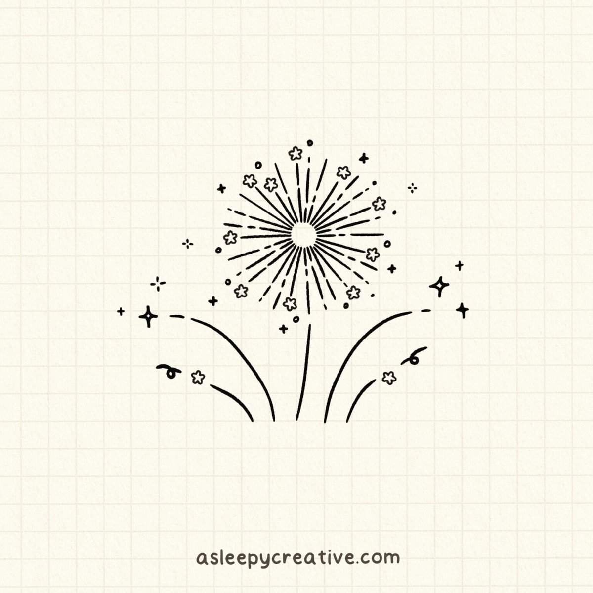 Easy & Cute New Year Drawing Ideas - a sleepy creative
