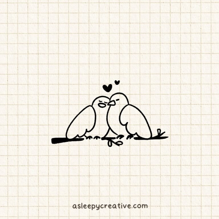 30+ Cute and Easy Bird Drawing Ideas - a sleepy creative