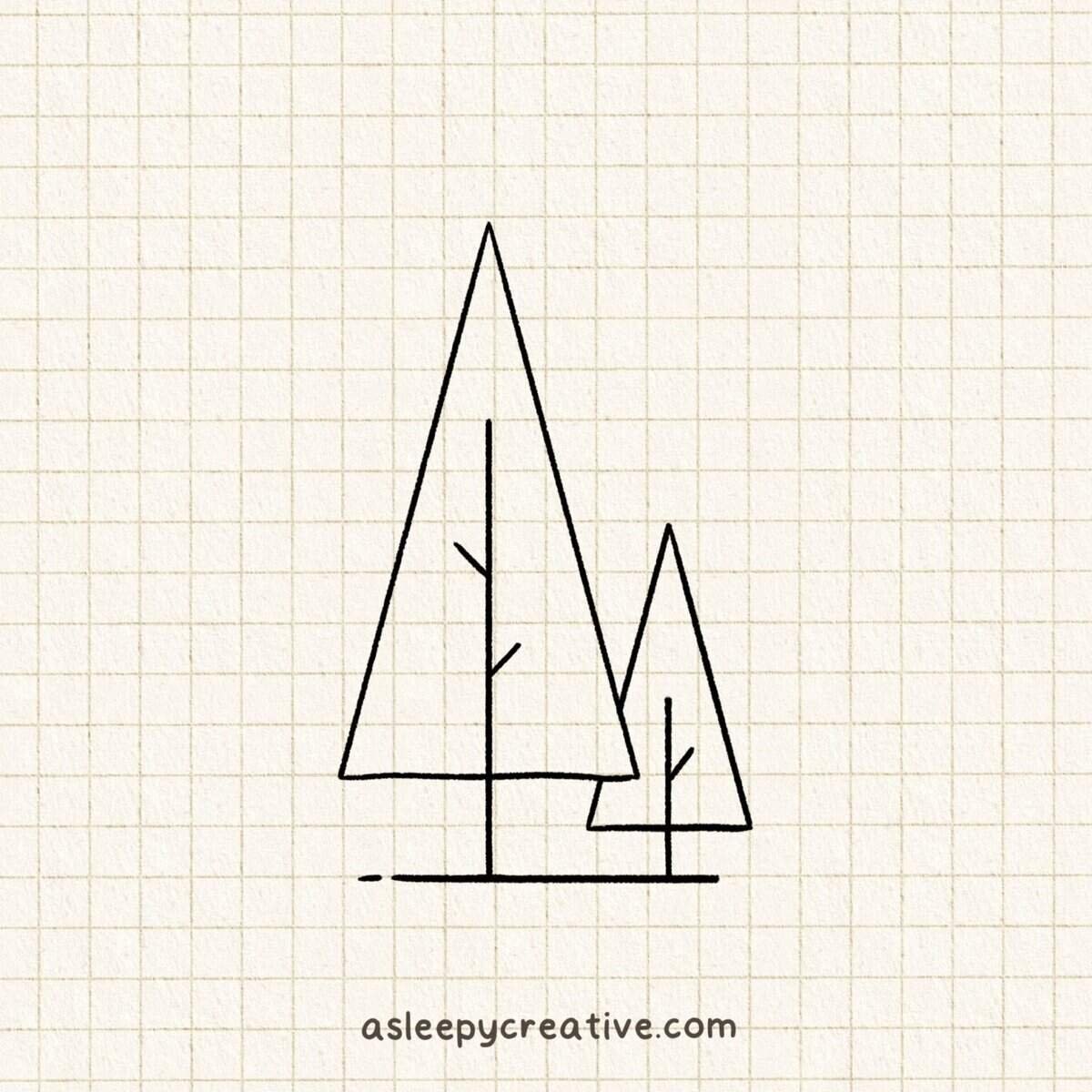 25+ Cute and Easy Tree Drawing Ideas - a sleepy creative