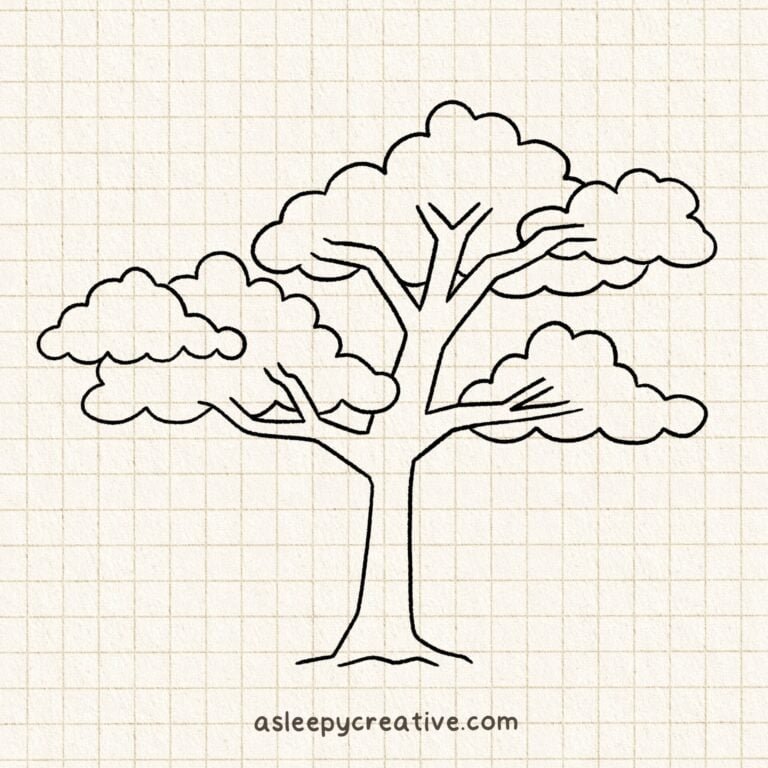 25+ Cute and Easy Tree Drawing Ideas - a sleepy creative
