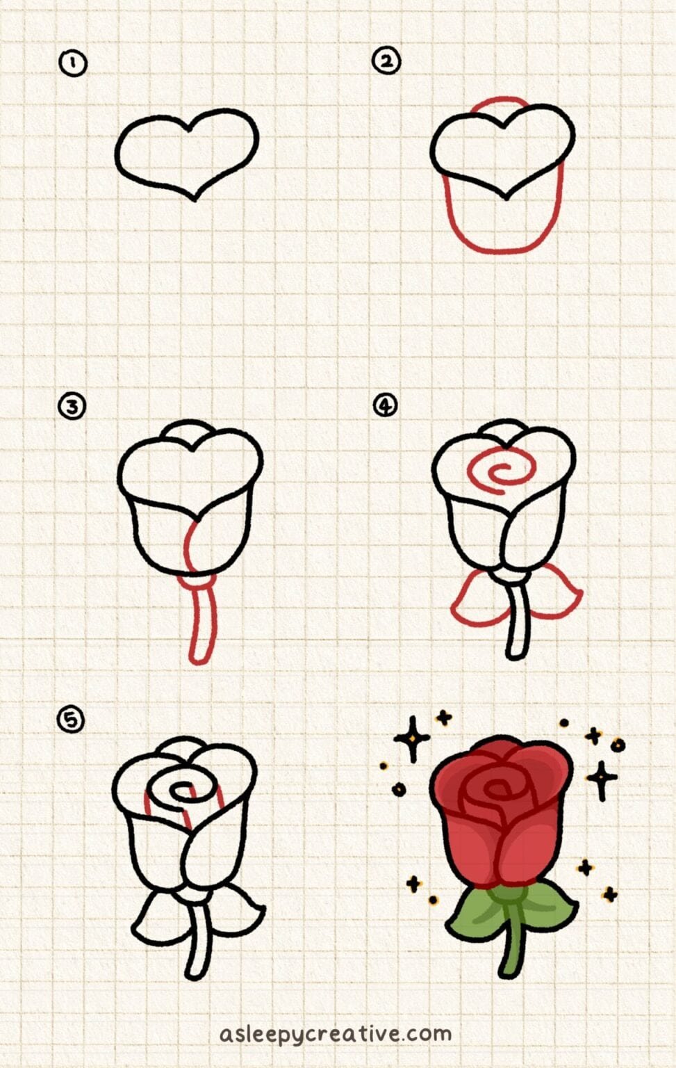 33 Simple Flower Drawing Ideas - a sleepy creative