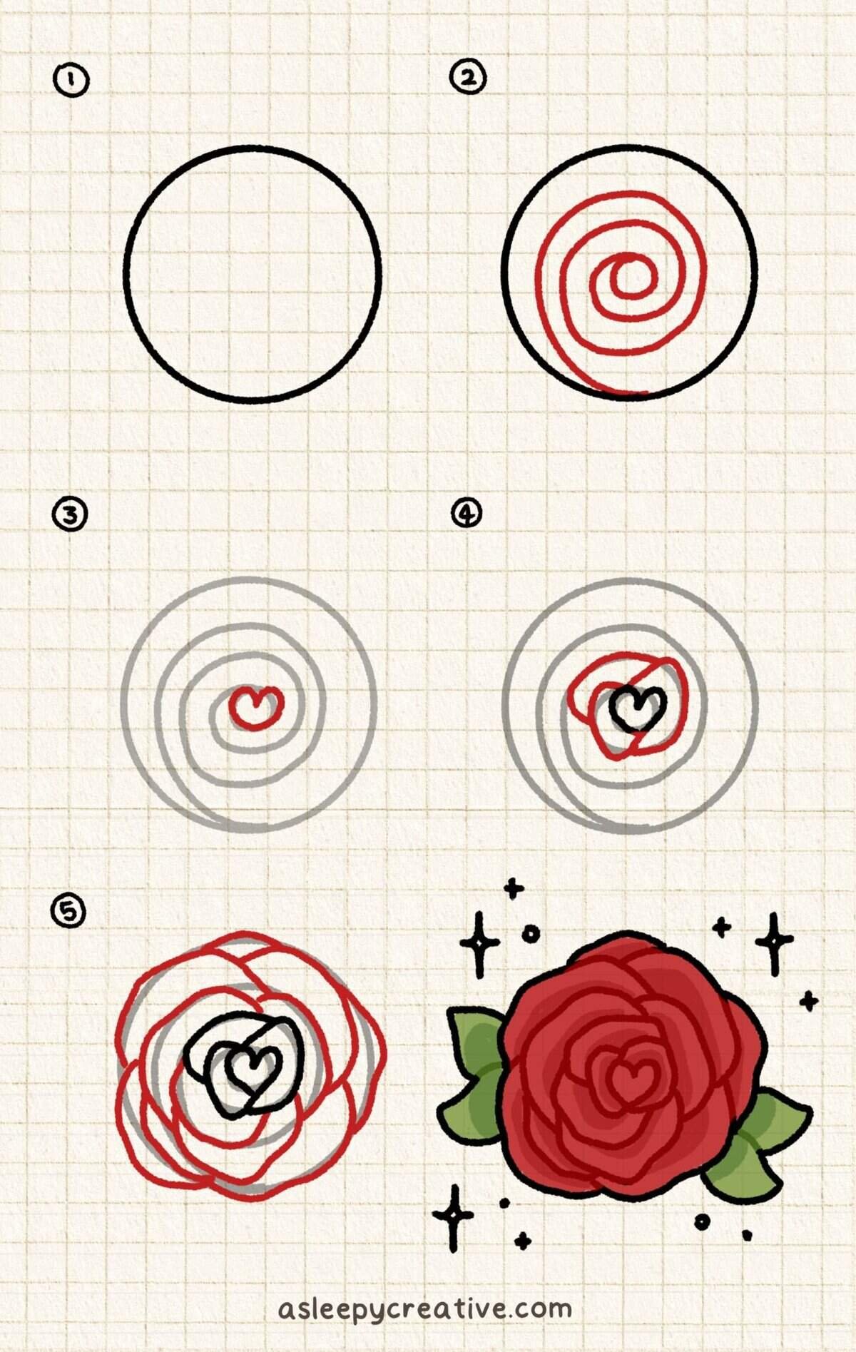 33 Simple Flower Drawing Ideas - a sleepy creative