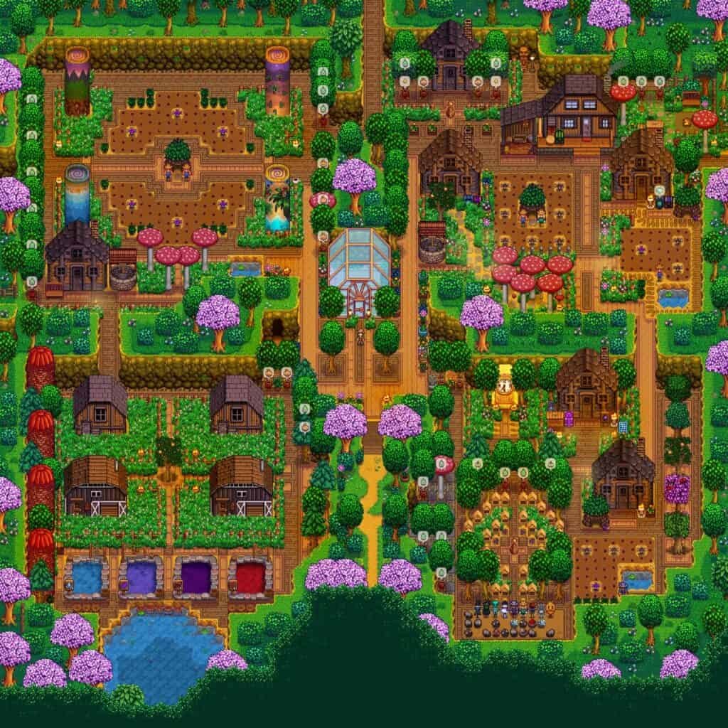 25+ Cozy Stardew Valley Farm Layout Ideas - a sleepy creative