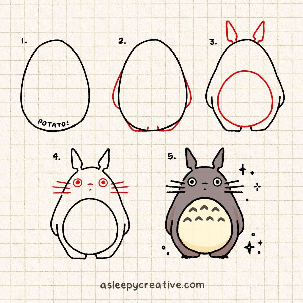 40+ Cute and Easy Ghibli Drawing Ideas - a sleepy creative