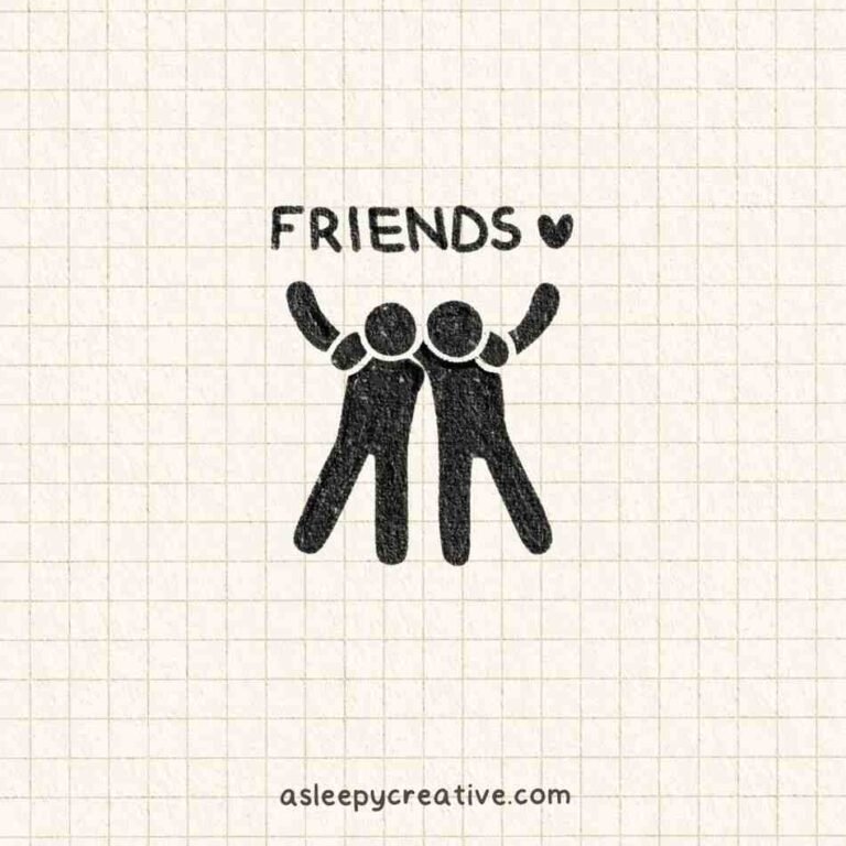 Sweet Friendship Drawing Ideas You Can Try Today - a sleepy creative