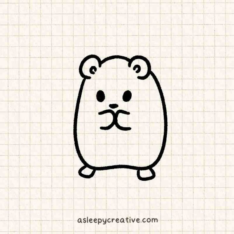 30+ Easy Hamster Drawing Ideas for Beginners - a sleepy creative