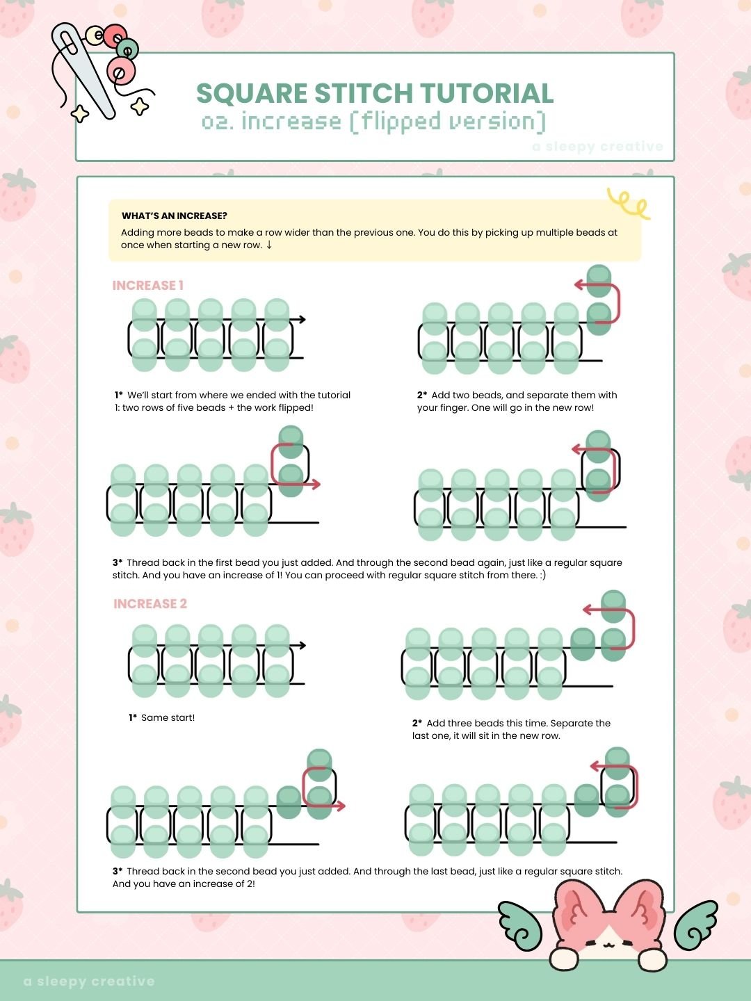 How to Square Stitch: Step-by-Step Beading Tutorial with Increases and ...